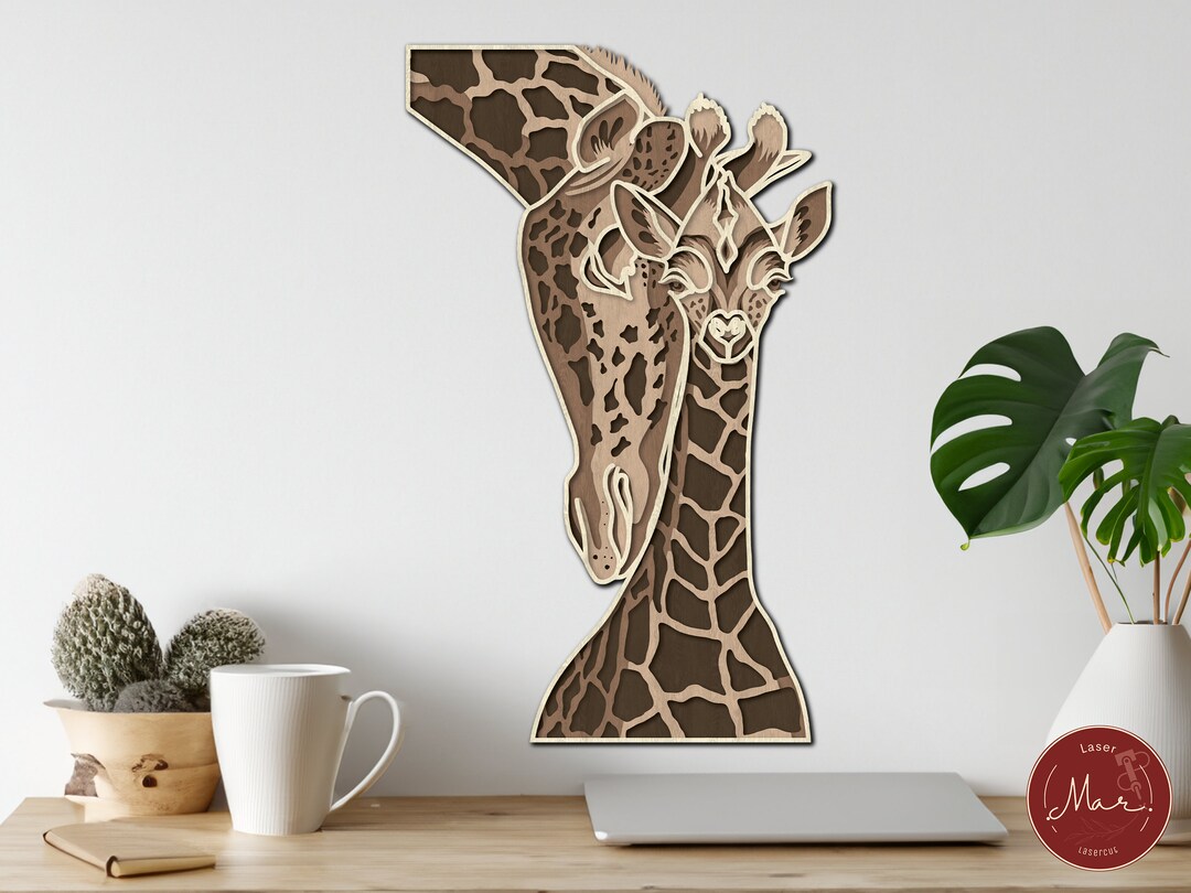 Multilayer Giraffe Laser Cut File 3D Giraffe Mandala Layered Dxf Dwg ...
