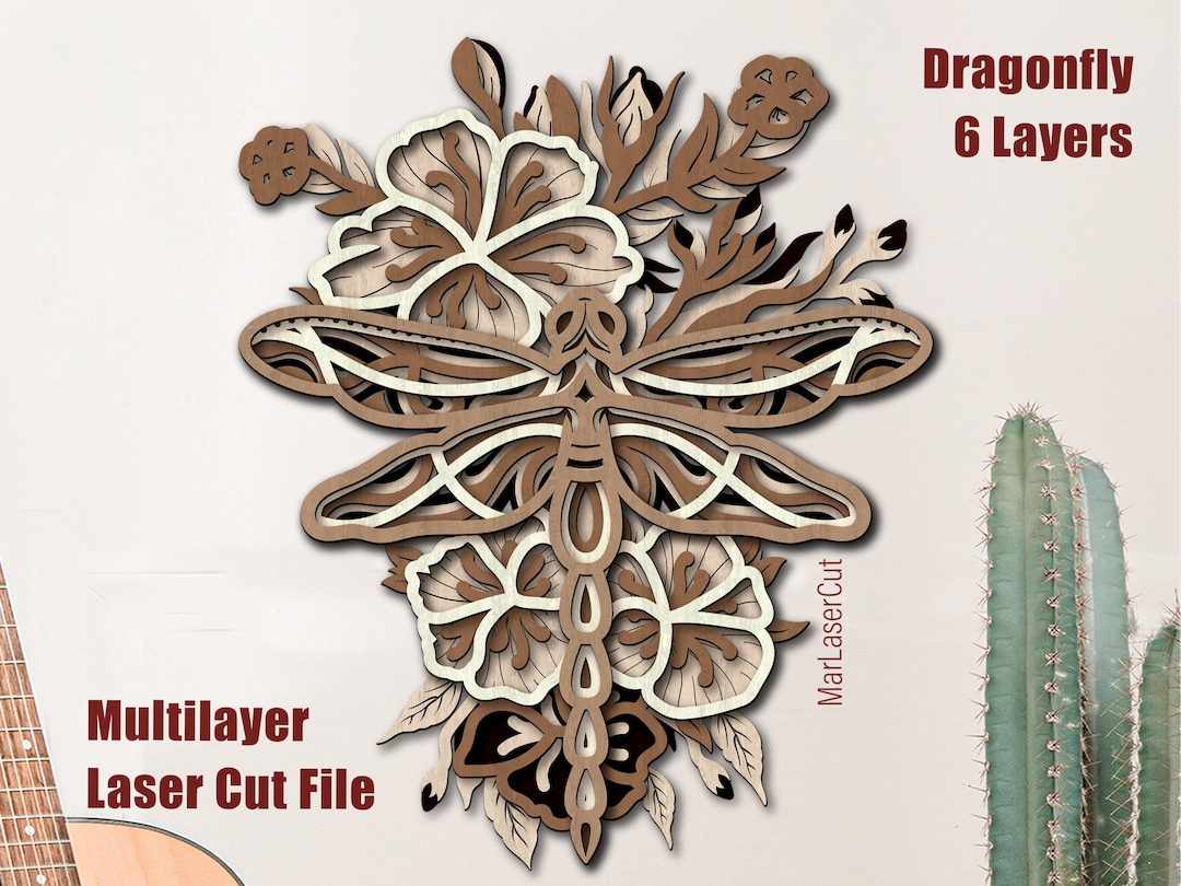 Multilayer Dragonfly Laser Cut File Dragonfly SVG Layered Paper Cut Svg ...
