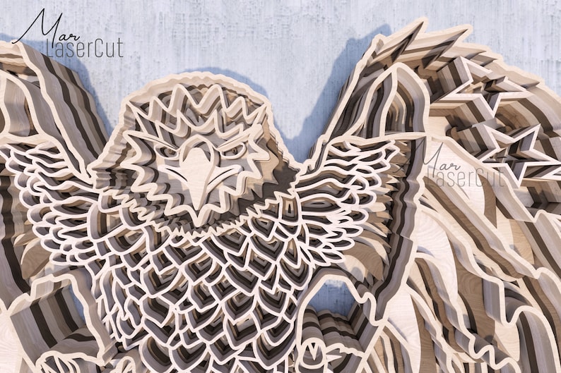Eagle Laser Cut 3D File SVG Instant Download Vector Pattern - Etsy