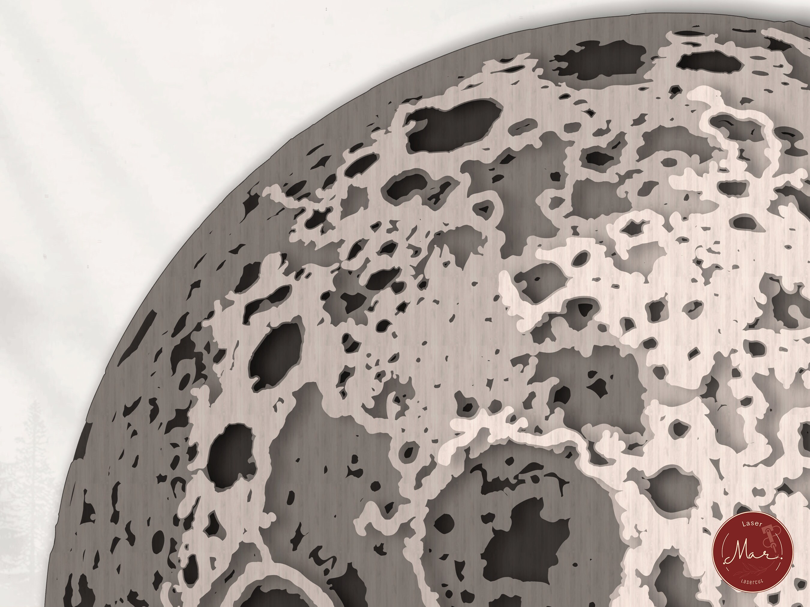4 Layers Multilayer Full Moon Laser Cut 3D File SVG Detailed Moon Laser ...