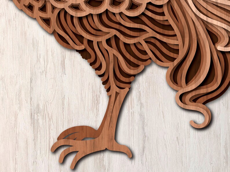 Multilayer Rooster Chicken Laser Cut File 3D Layered Rooster - Etsy