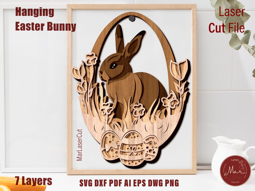 Layered Easter Bunny Laser Cut File Happy Easter 3D SVG Cutting File ...