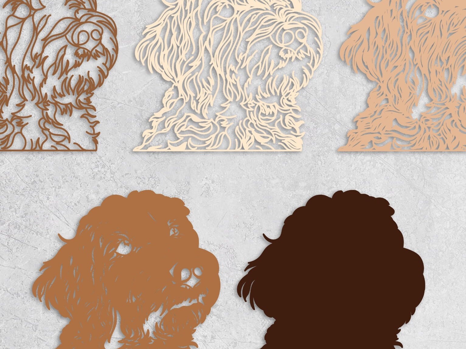 Multilayer Goldendoodle SVG Cut File Laser Paper Cutting Labradoodle ...