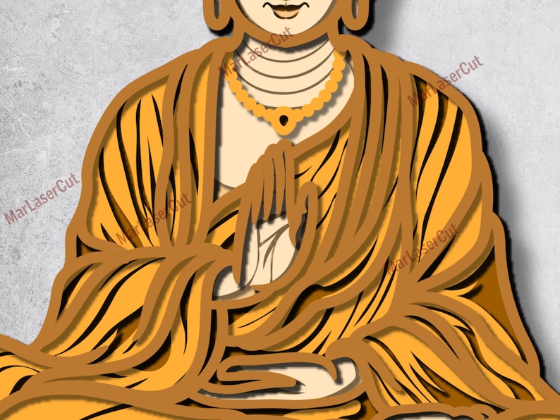 Multilayer Buddha Lotus Laser Cut File 3D Buddhism Mandala Layered Dxf ...