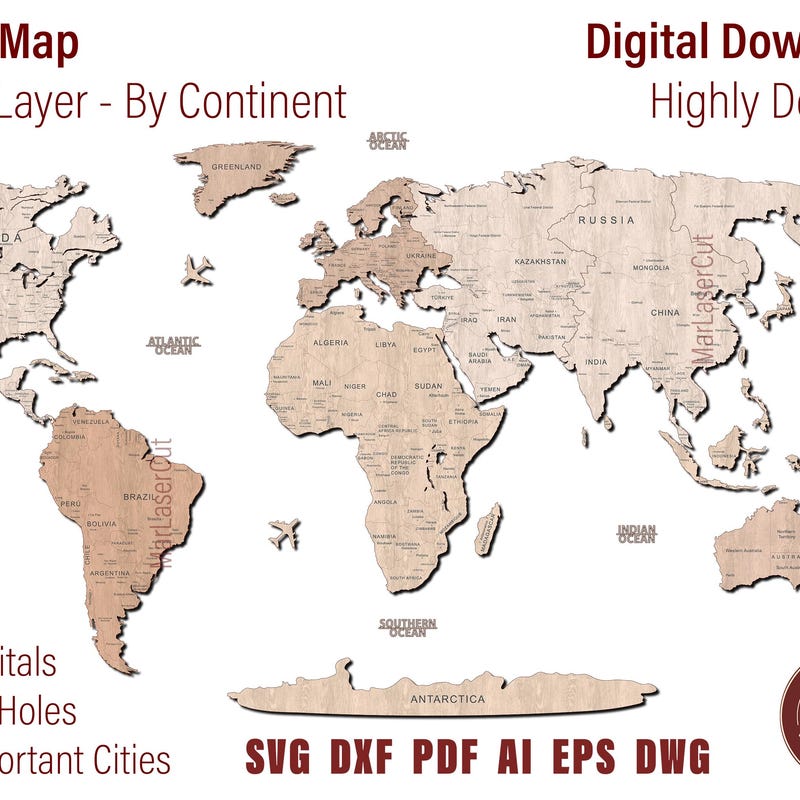 3d Model of Map - Etsy