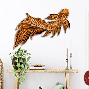 Multilayer Koi Fish Laser Cut File SVG Japanese Laser Cut Fish SVG ...