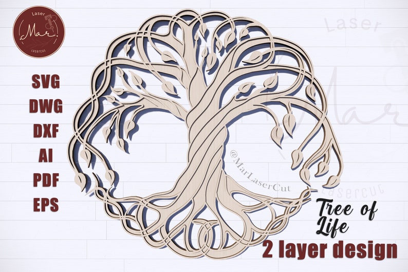 Layered Tree of Life Laser Cut Files 3D Laser Cut Layered Tree SVG ...