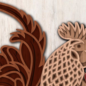 Multilayer Rooster Chicken Laser Cut File 3D Layered Rooster Layered ...