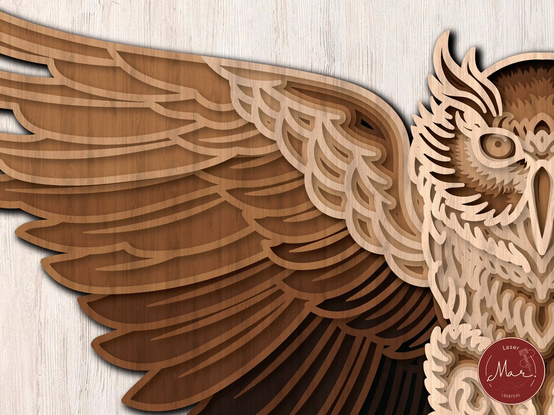 Multilayer Owl Laser Cut File Owl Mandala SVG Layer Owl CNC Multilayer ...