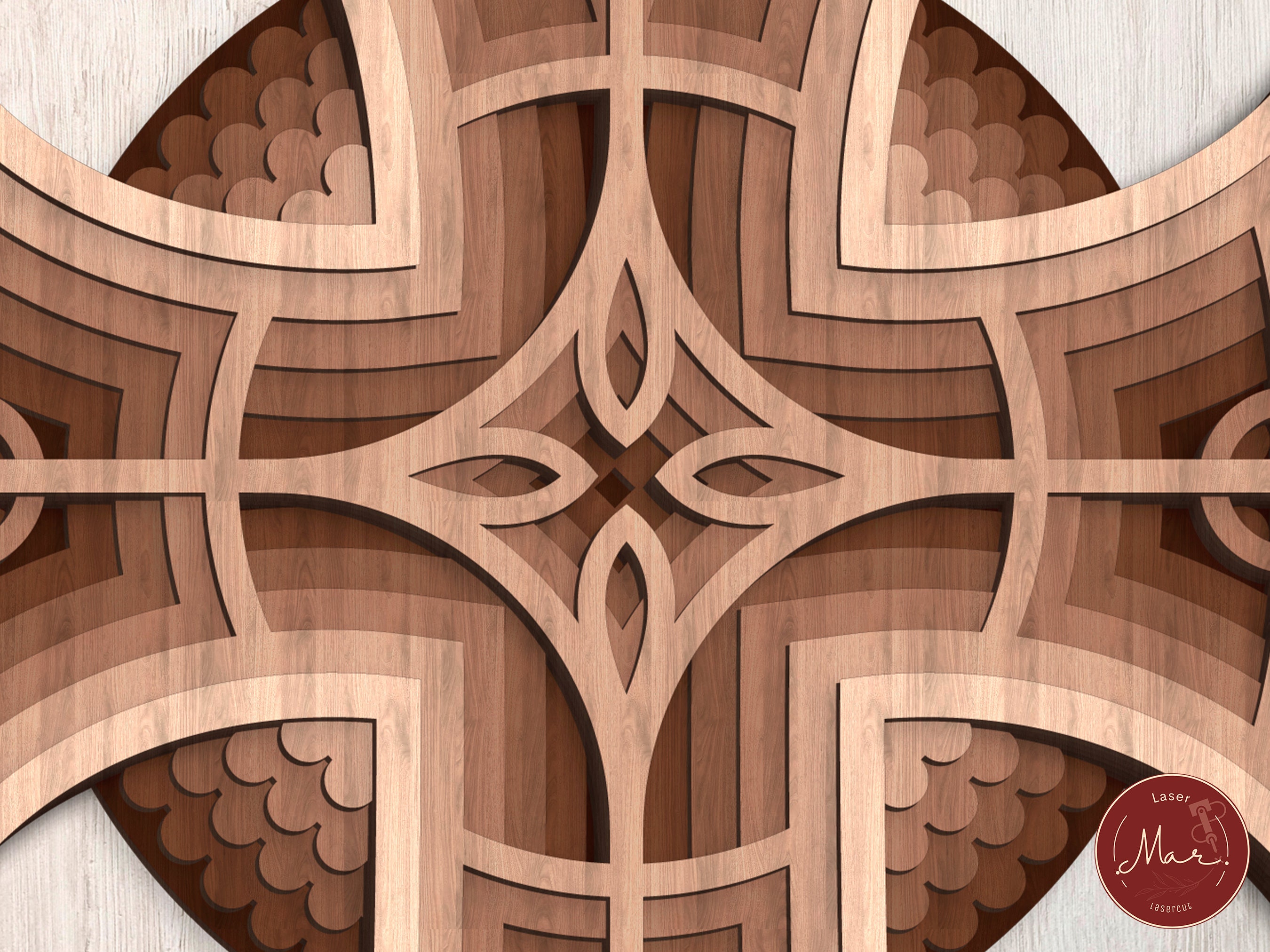 Layered Cross Laser Cut File 3D Multilayer Cross Layered Plywood ...