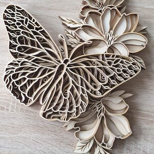 Butterfly Laser Cut File SVG Instant Download Vector Pattern Design Glowforge Silhouette Cricut ...
