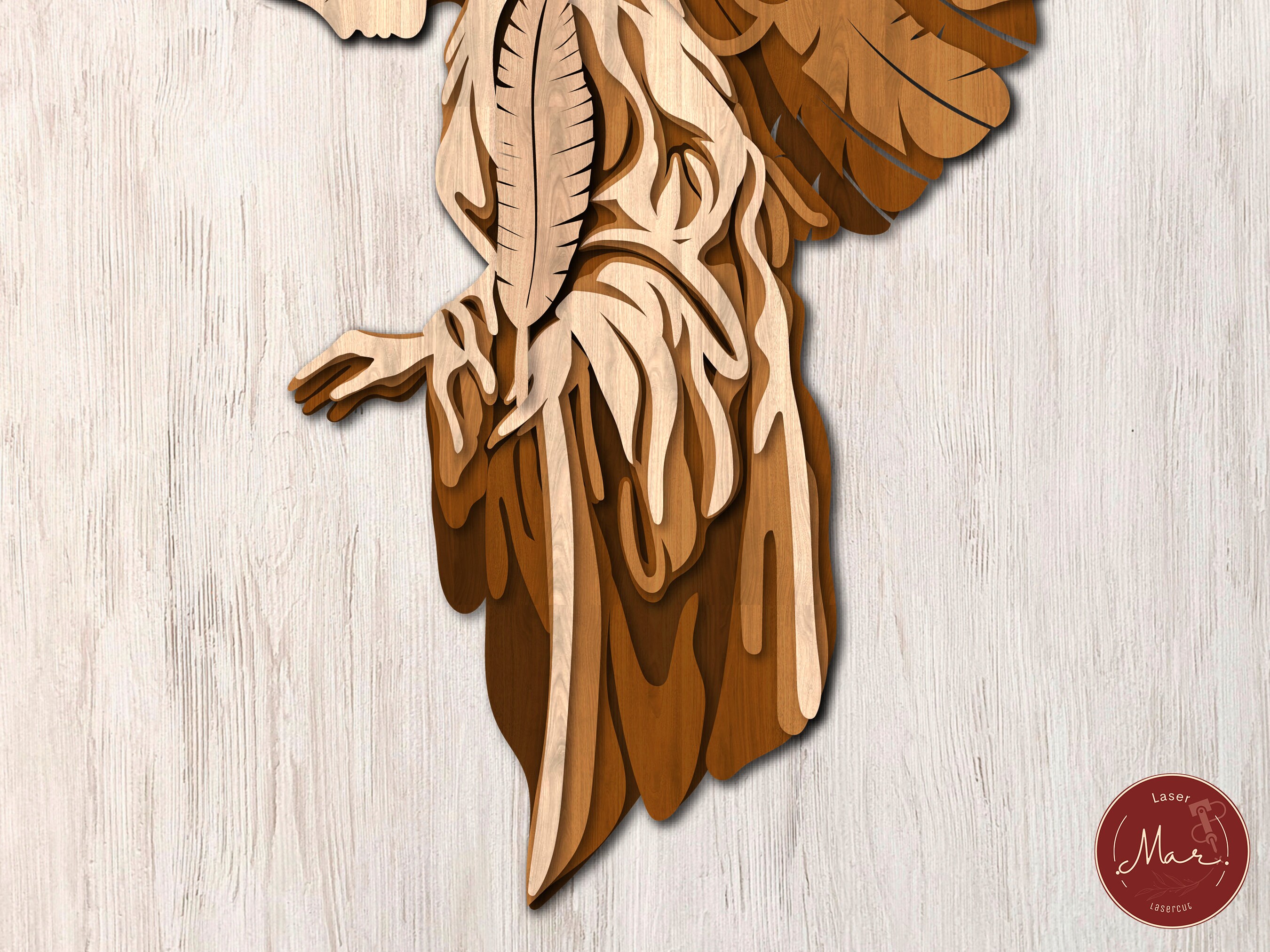 Layered Angel Laser Cut File Happy Easter 3D SVG Cutting File Angel ...