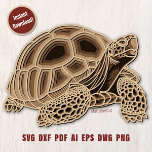 Multilayer Tortoise Laser Cut 3D File SVG Instant Download Tortoise ...
