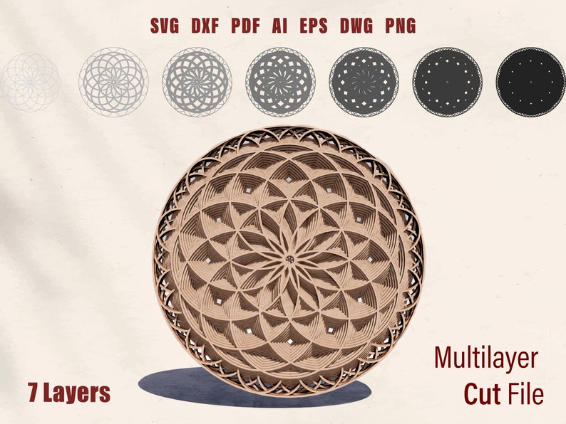 Mandala Laser Cut File SVG Layered Mandala Digital File - Etsy