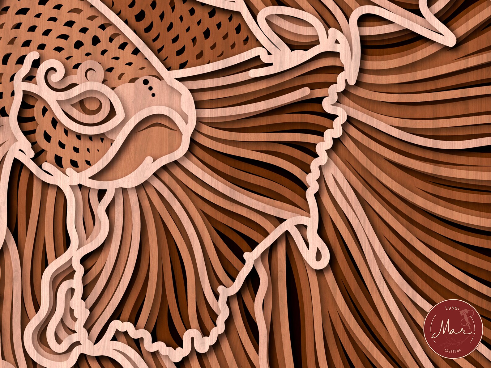 Multilayer Betta Fish Laser Cut Digital File Layered 3D Wood Mandala ...
