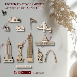 Multilayer Individual USA Landmarks Laser Cut File 3D Layered United ...