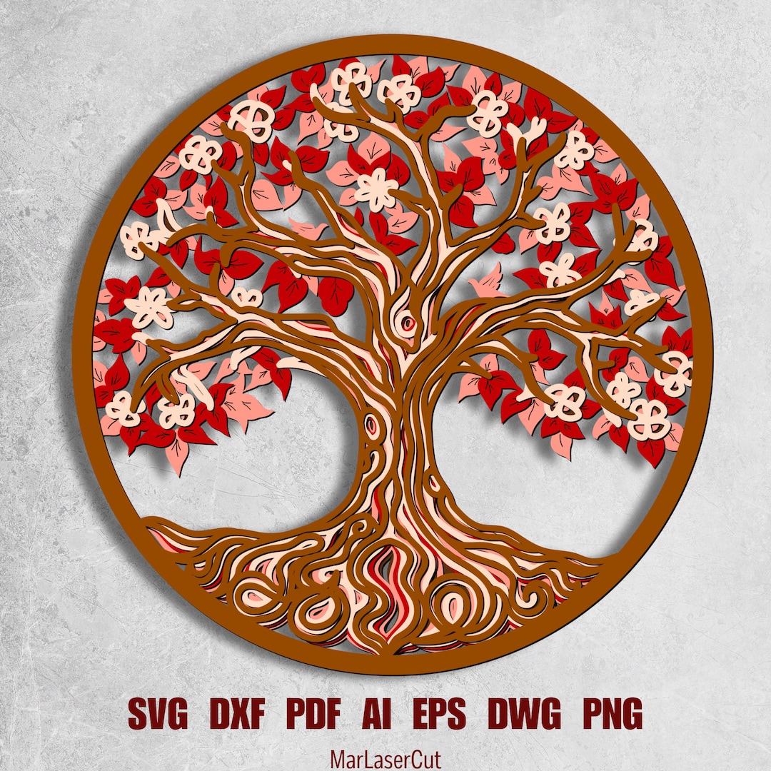 Tree of Life Layered SVG Tree of Life SVG Cut File 3d Layer Tree of ...