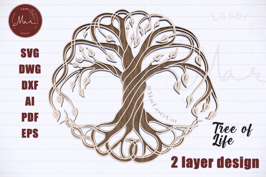 Layered Tree of Life Laser Cut Files 3D Laser Cut Layered Tree SVG ...