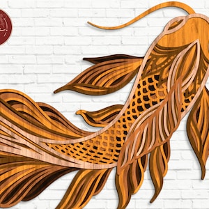 Multilayer Koi Fish Laser Cut File 3d Mandala Laser Wood File Layered ...