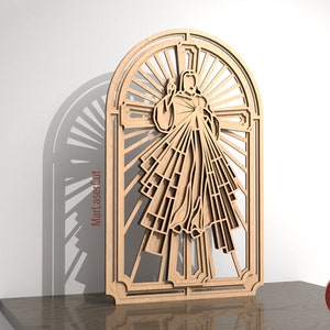 Layered Divine Mercy Laser Cut File 3D Multilayer Cross Layered Jesus ...