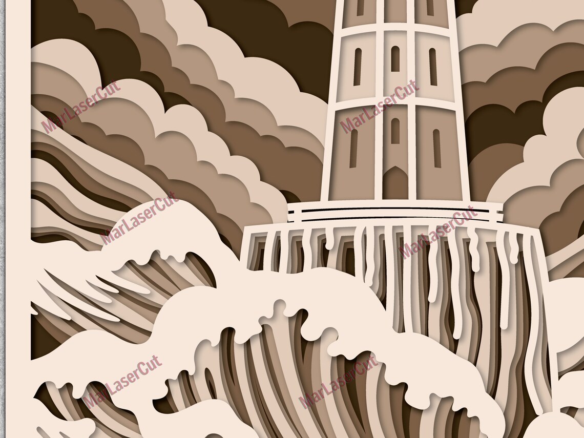 Lighthouse Layered SVG Nautical Art SVG Cut File 3d Layer Decorative ...