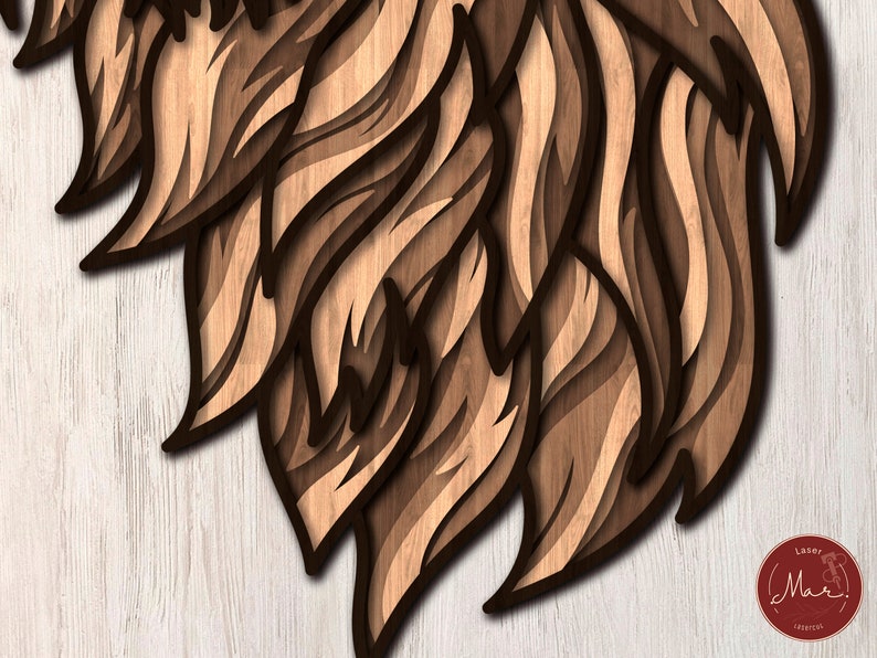 Multilayer Lion Laser Cut File 3D Layered Safari Laser Cut Dxf Dwg Lion ...