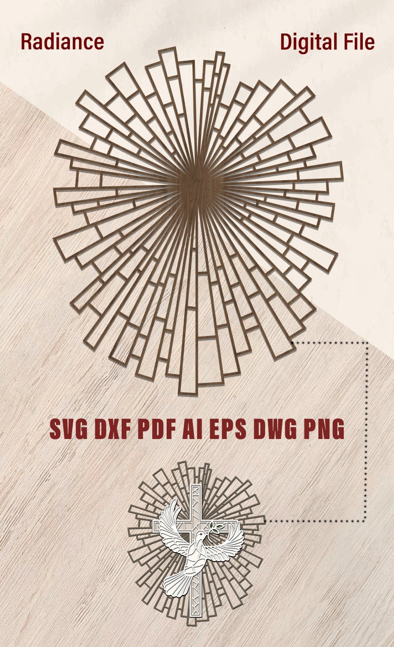 Holy Radiance Laser Cut File 3D Laser Cut Radiance Plywood Cutting Dxf ...