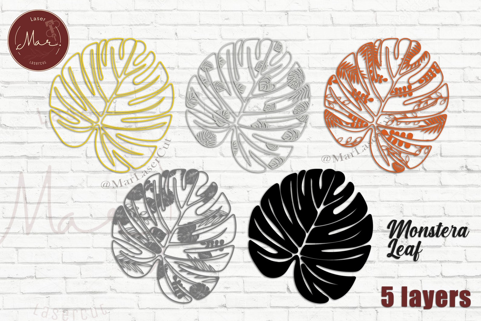 Monstera Leaf Laser Cut 3D File SVG Instant Download Vector - Etsy