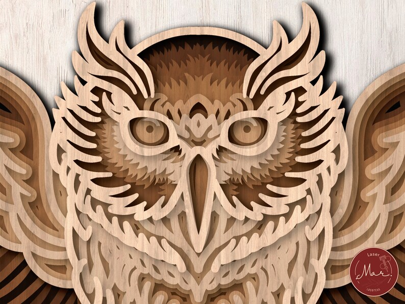 Multilayer Owl Laser Cut File Owl Mandala SVG Layer Owl CNC Multilayer ...