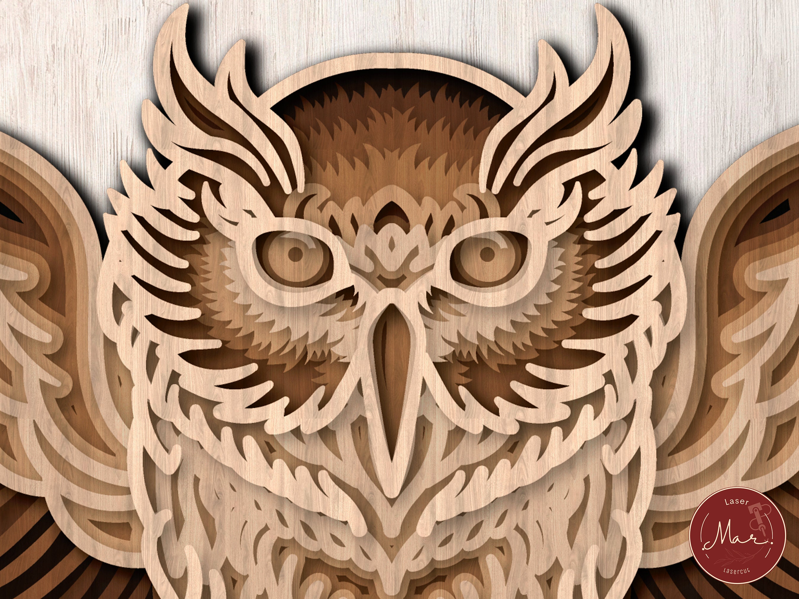 Multilayer Owl Laser Cut File Owl Mandala SVG Layer Owl CNC Multilayer ...