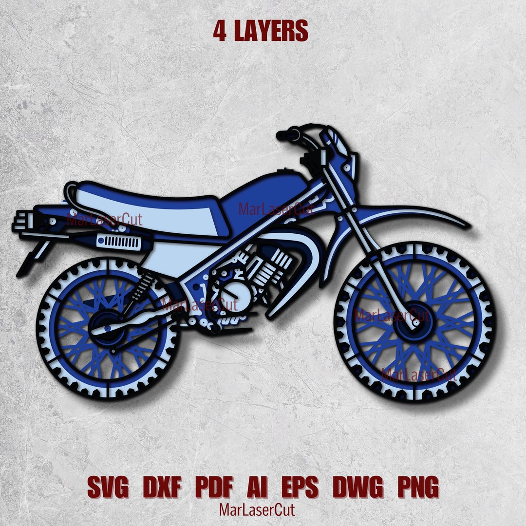 Motorcycle SVG Laser Cut Layer File 3d, Motocross Mandala SVG File ...