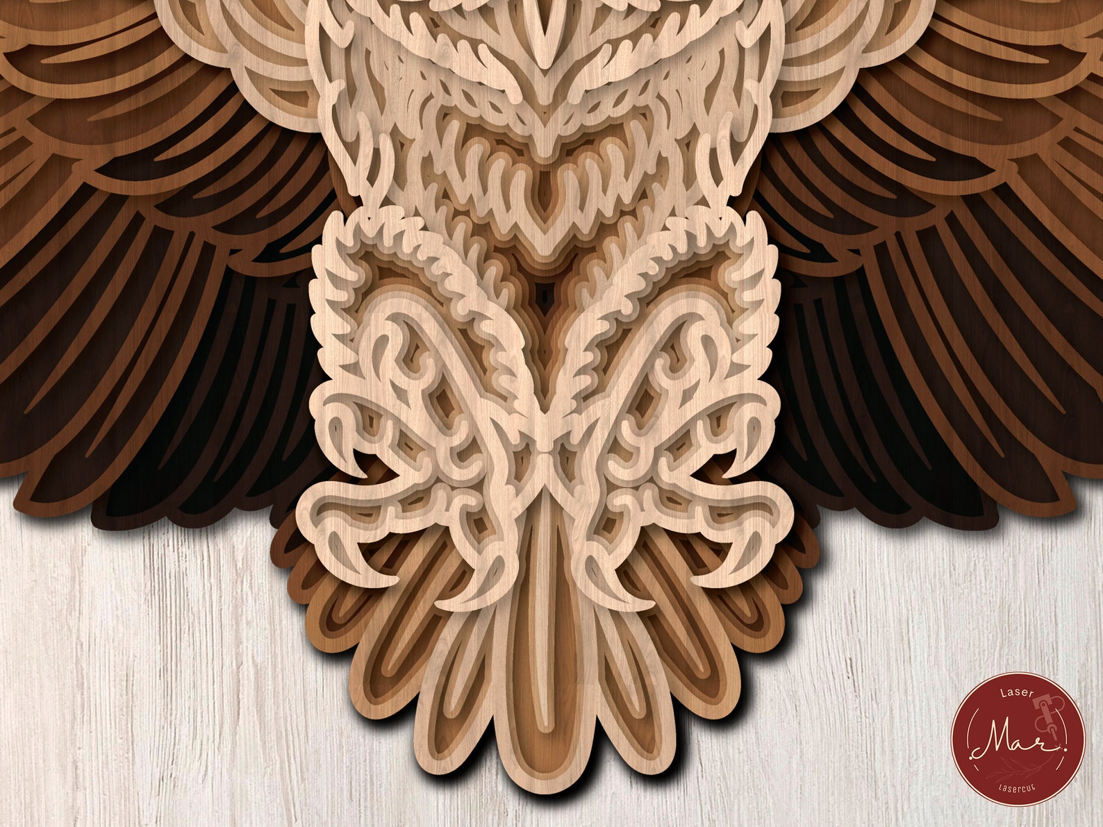 Multilayer Owl Laser Cut File Owl Mandala SVG Layer Owl CNC Multilayer ...