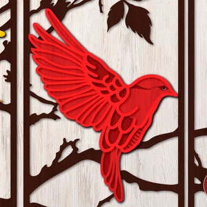 Multilayer Bird Wall Art Laser Cut File 3D Layered Bird Layered Dxf Dwg ...