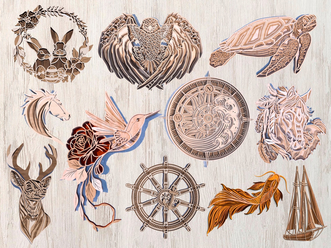 Multi Layer Laser Cut Bundle Layered Laser Cut File Bundle SVG ...