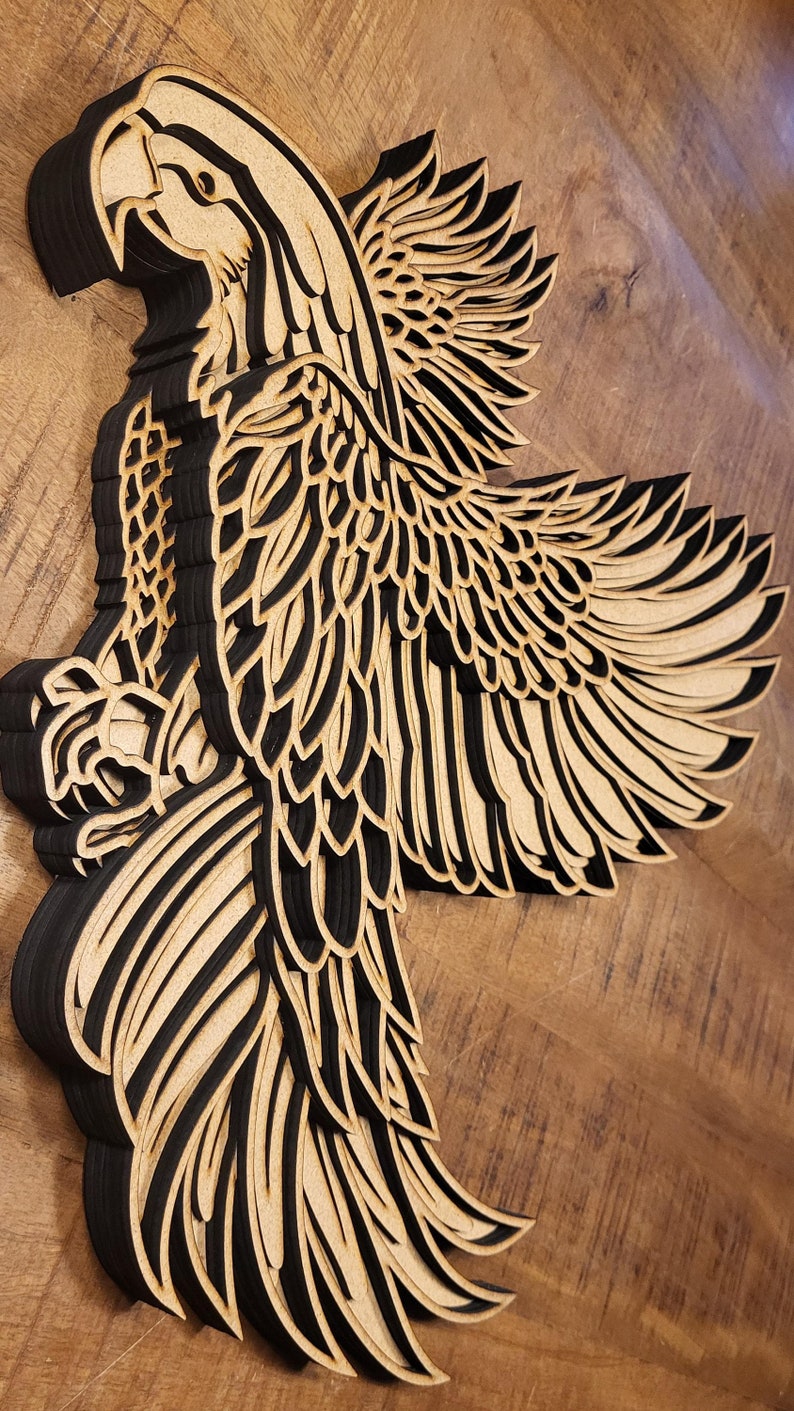 Multilayer Parrot Laser Cut File 3D Layered Parrot Paper Cut File SVG ...
