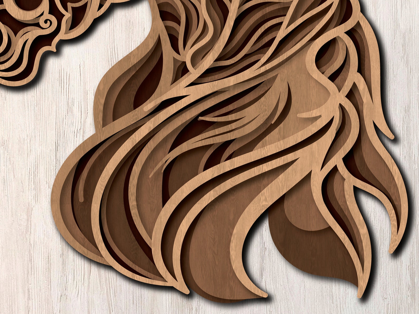 Multilayer Horse Laser Cut File 3D Horse Mandala Layered Dxf Dwg ...