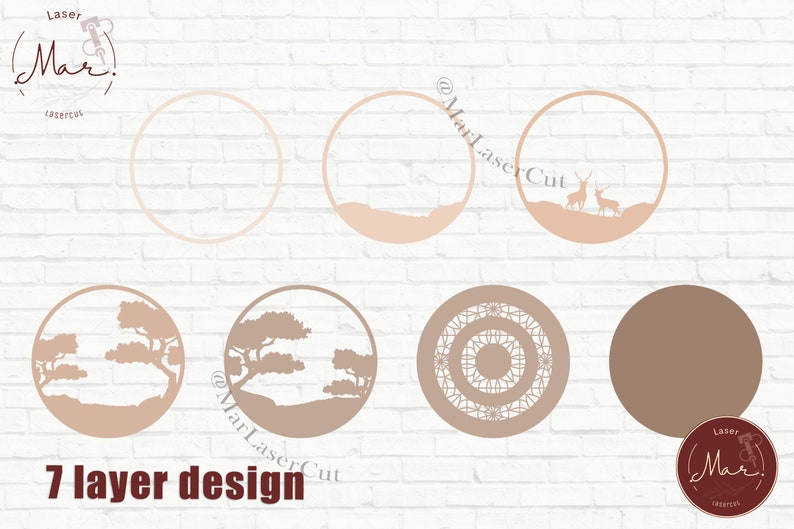 Deer With Sun Laser Cut 3D File SVG Instant Download Vector - Etsy