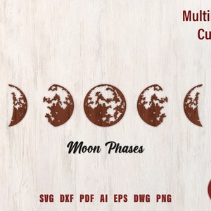 Multilayer Moon Laser Cut File SVG Layered Moon Phases Instant Download ...