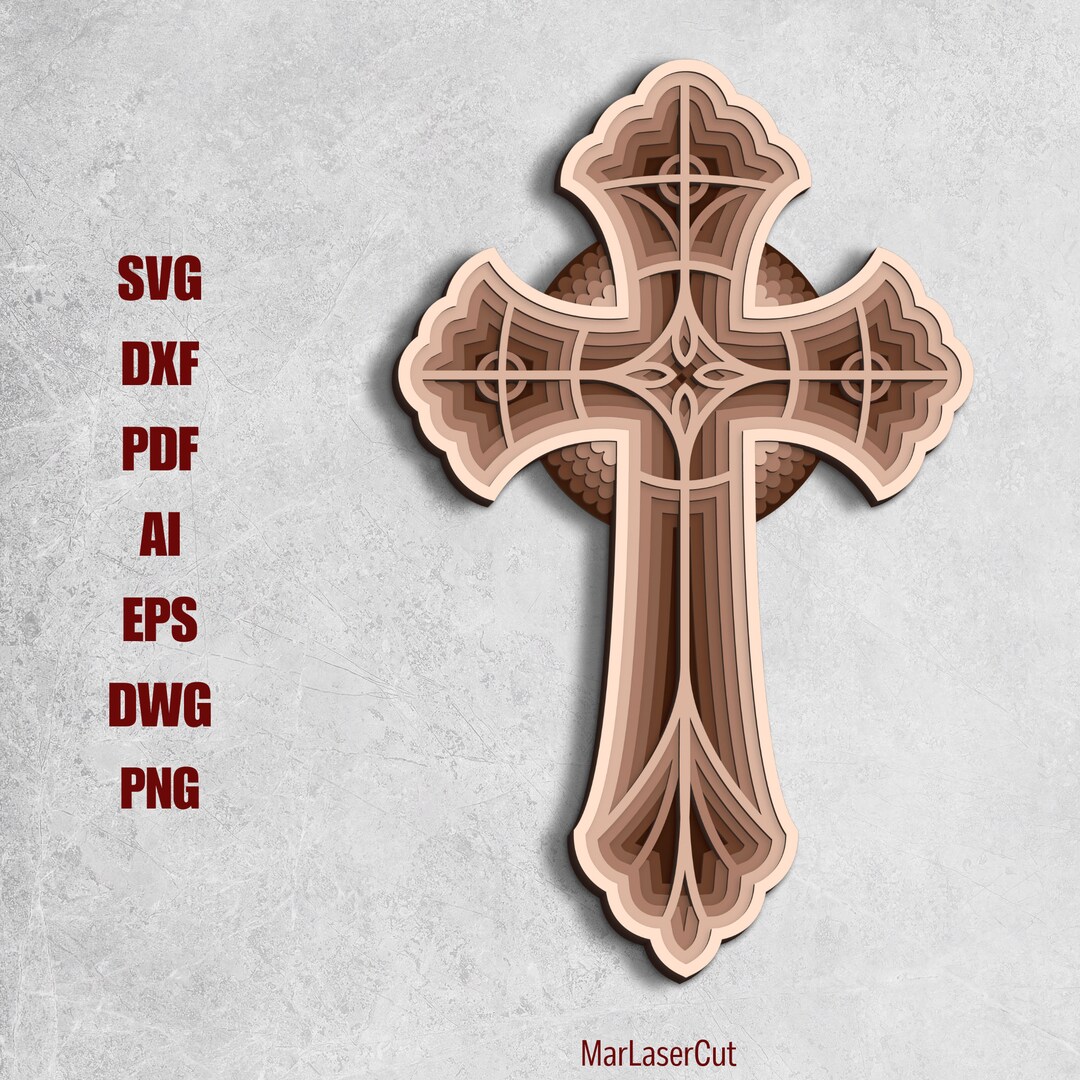 Layered Cross Laser Cut File 3D Multilayer Cross Layered Plywood ...