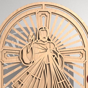 Layered Divine Mercy Laser Cut File 3D Multilayer Cross Layered Jesus ...