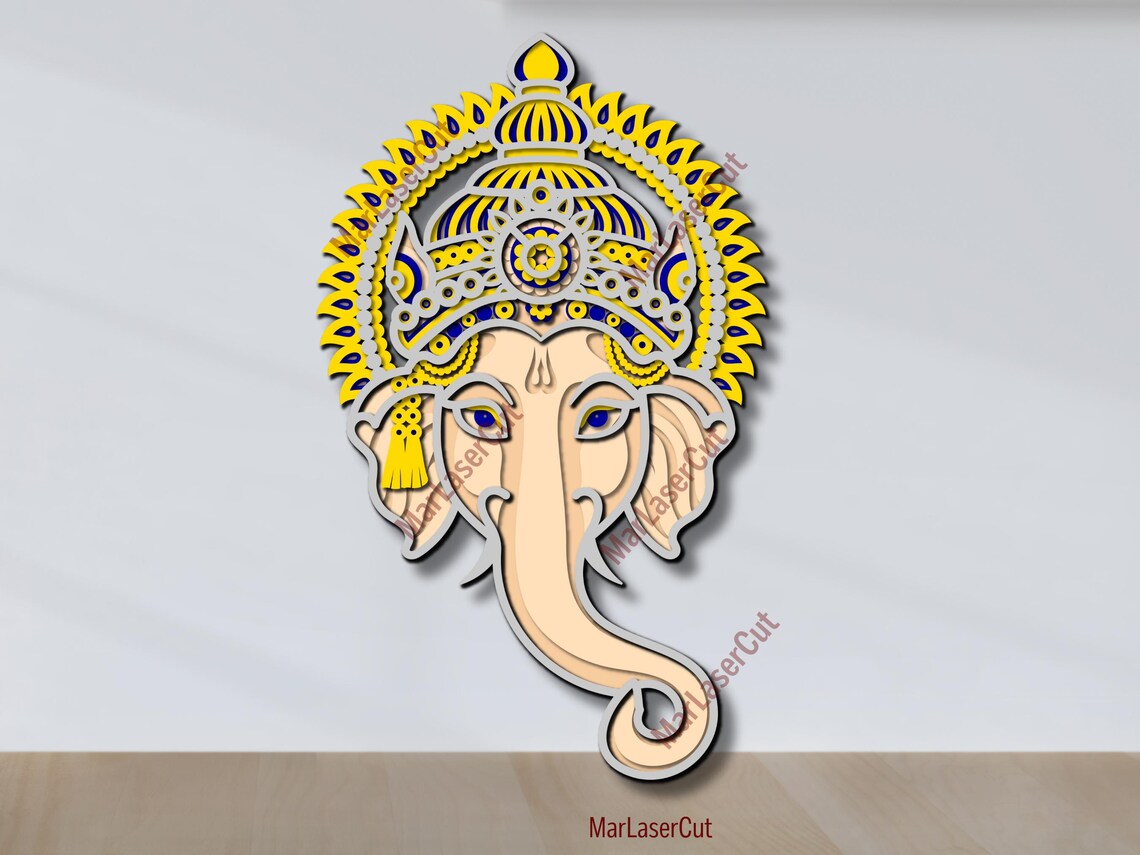 Multilayer Ganesha God Laser Cut File 3D Hinduism Mandala Layered Dxf ...