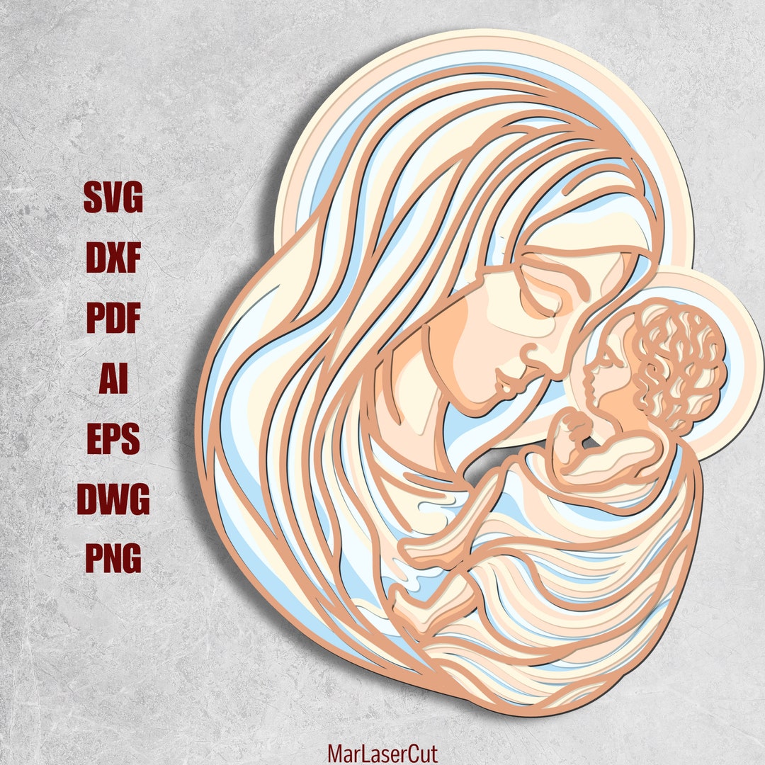 Multilayer Virgin Mary Laser Cut File Layered Virgin SVG Paper Cut ...