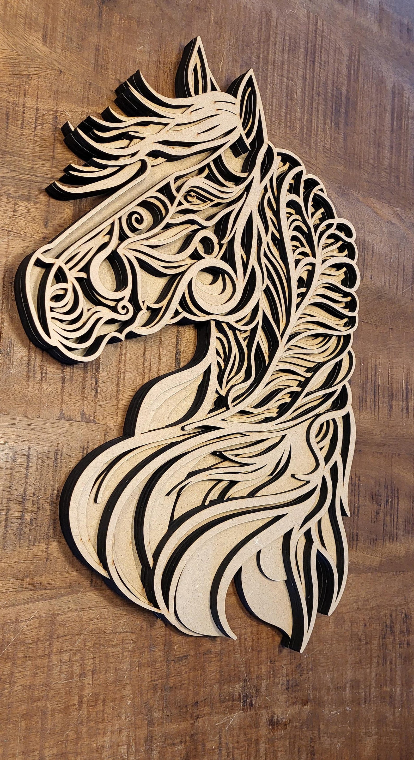 Multilayer Horse Laser Cut File 3D Horse Mandala Layered Dxf Dwg ...