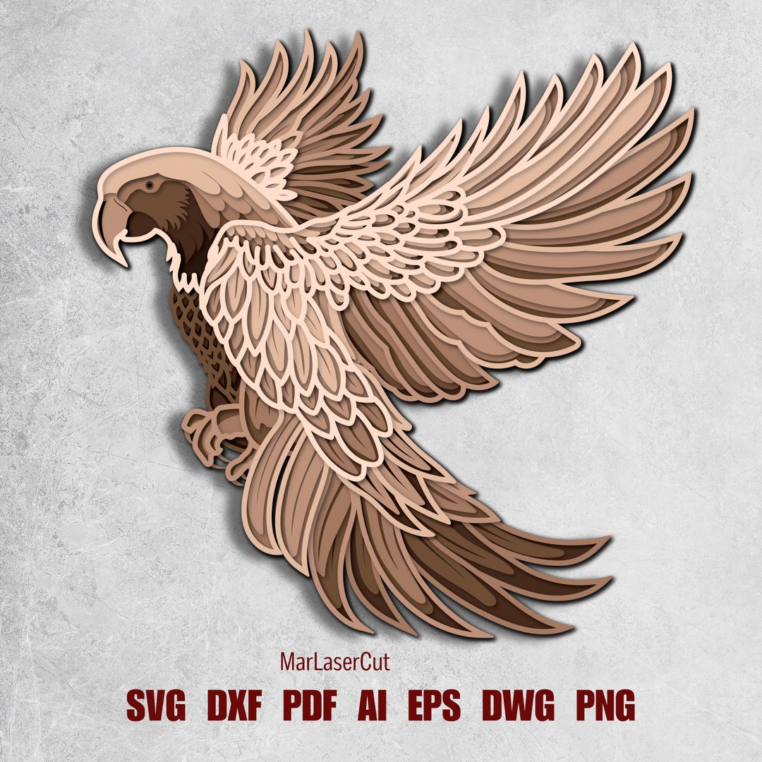 Multilayer Parrot Laser Cut File 3D Layered Parrot Layered Dxf Layered ...