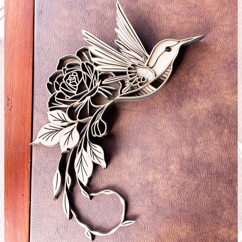Hummingbird Laser Cut 3D File SVG Instant Download Vector - Etsy