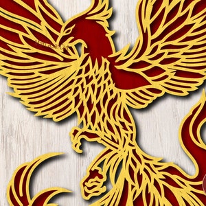 Multilayer Phoenix Laser Cut File 3D Layered Phoenix Paper Cut SVG ...