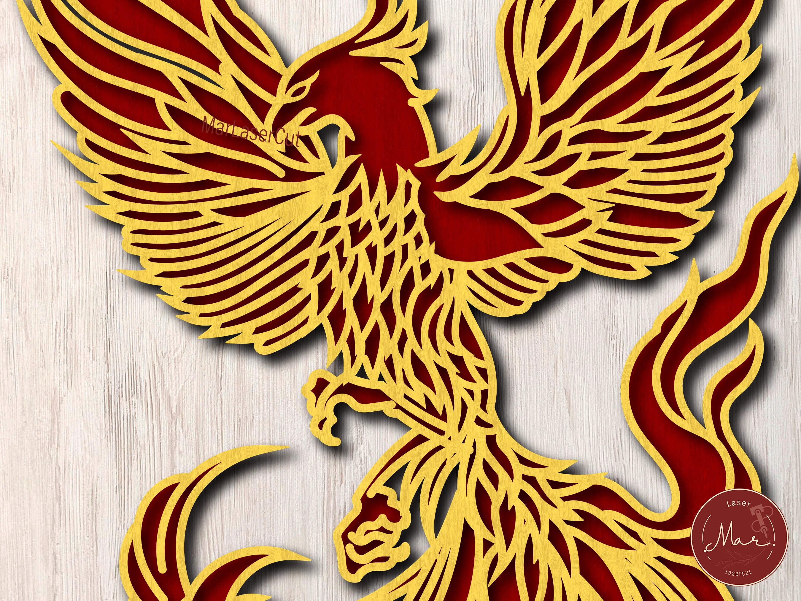 Multilayer Phoenix Laser Cut File 3D Layered Phoenix Paper Cut SVG ...