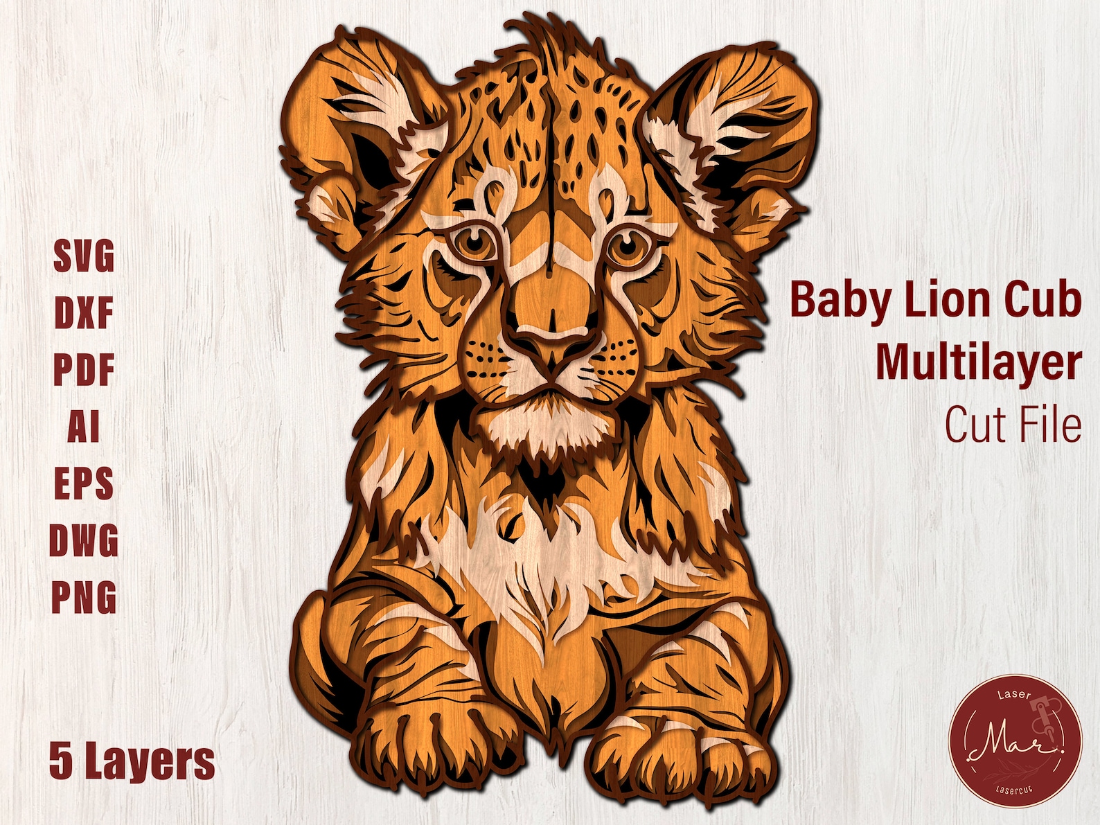 Multilayer Safari Laser Cut File Layered Laser Cut SVG Layered Lion ...
