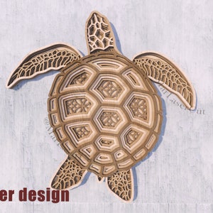 Sea Turtle Laser Cut File Multilayer SVG Instant Download Vector ...