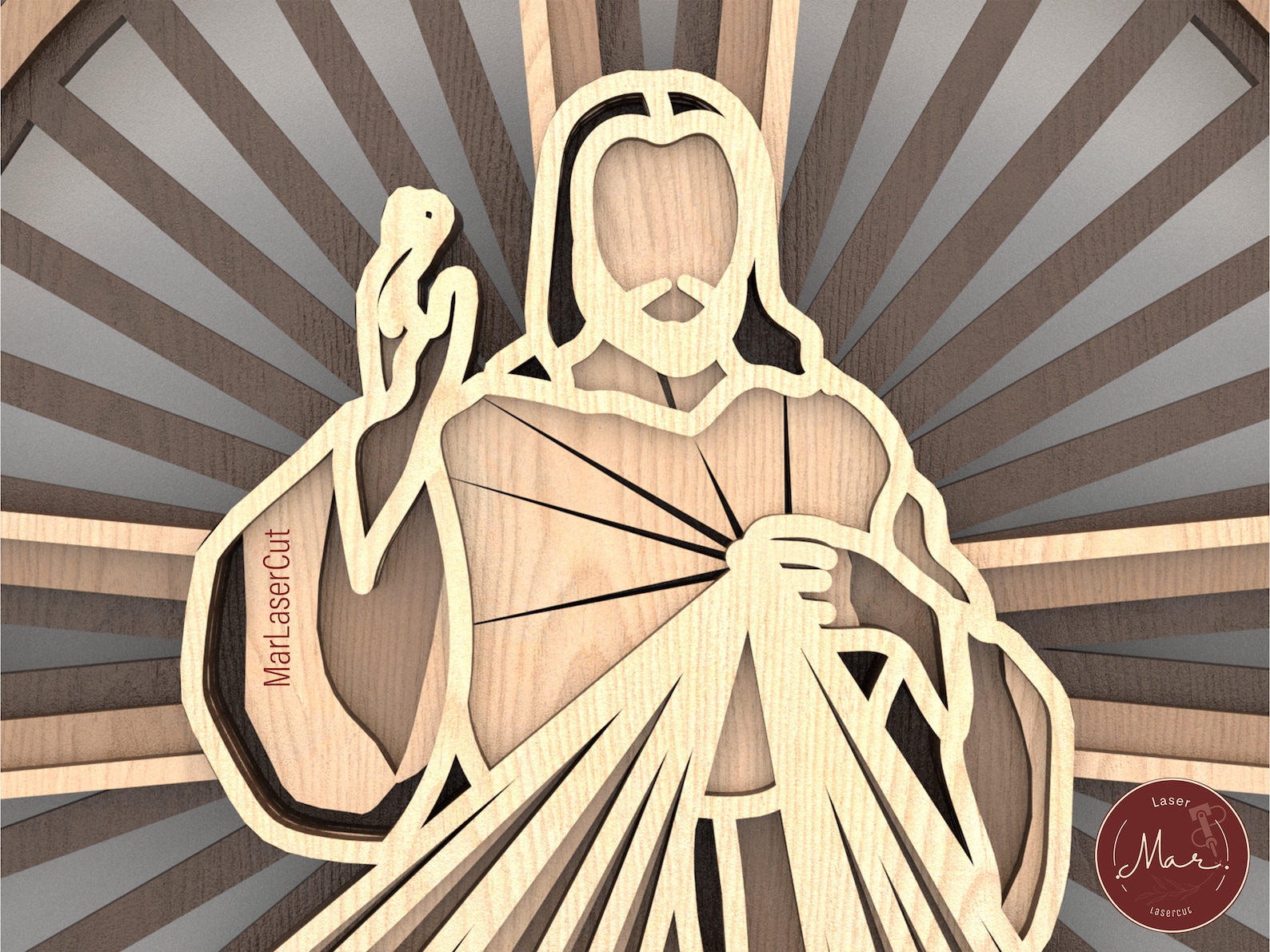 Layered Divine Mercy Laser Cut File 3D Multilayer Cross Layered Jesus ...